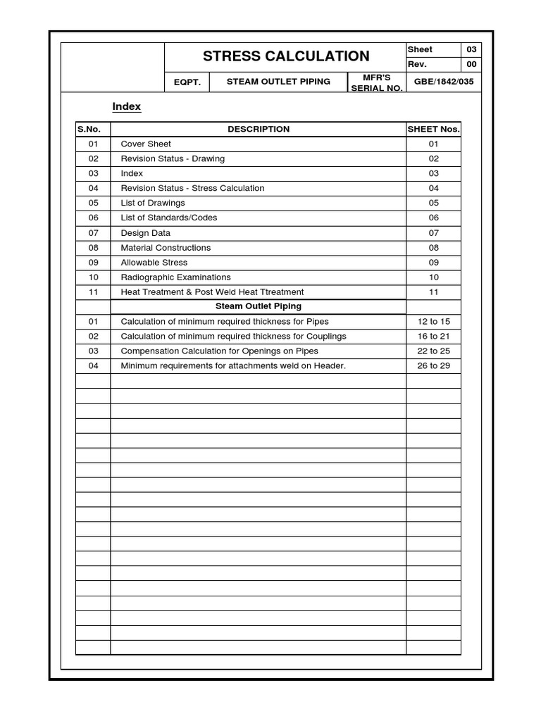 Stress Analysis of Steam Outlet Piping: Calculation of Pipe Wall ...