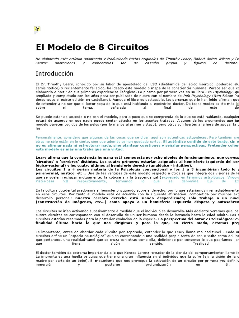 El Modelo de 8 Circuitos | PDF | Drogas | Hemisferio cerebral