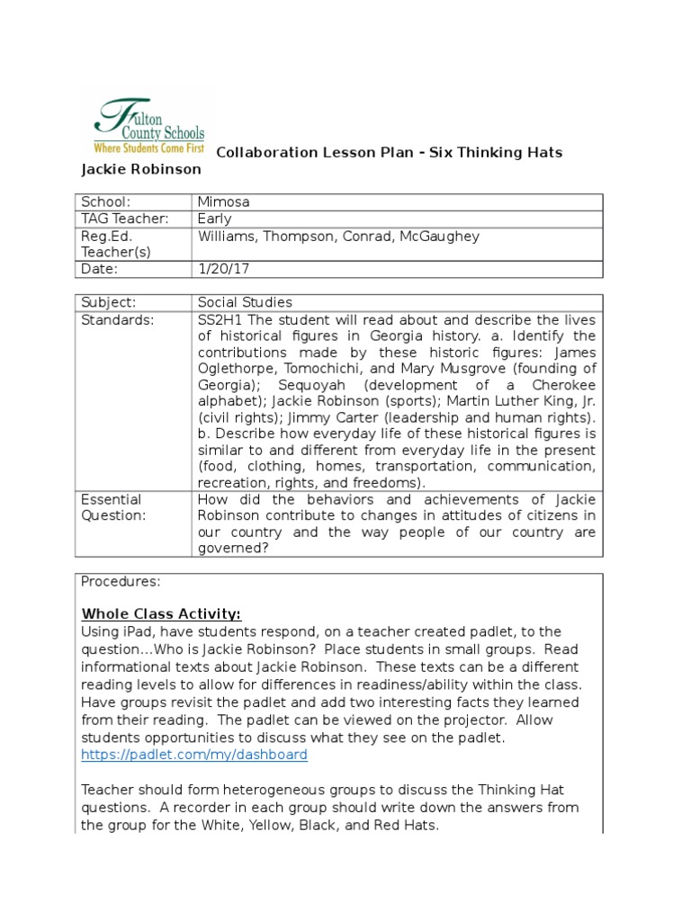 Jackie Robinson's Character Traits Lesson | PDF | Jackie Robinson ...