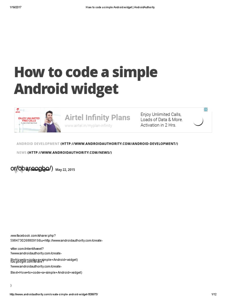 Android Widget Androidauthority Pdf Android Operating System Widget Gui
