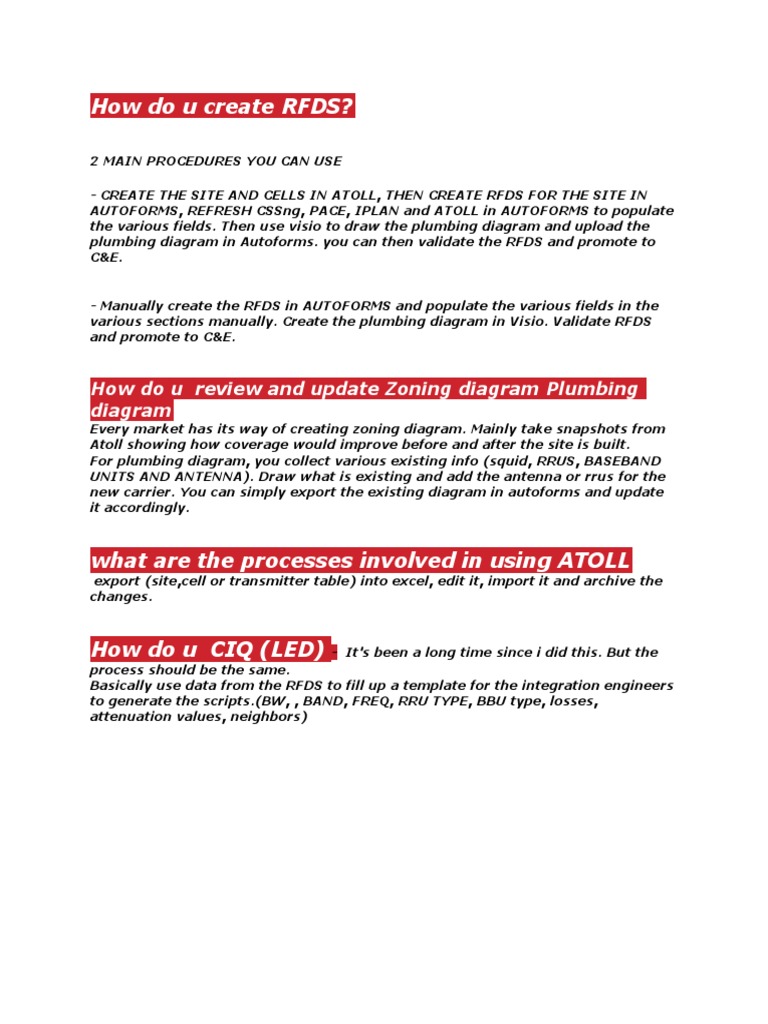 How Do U Create RFDS? | PDF