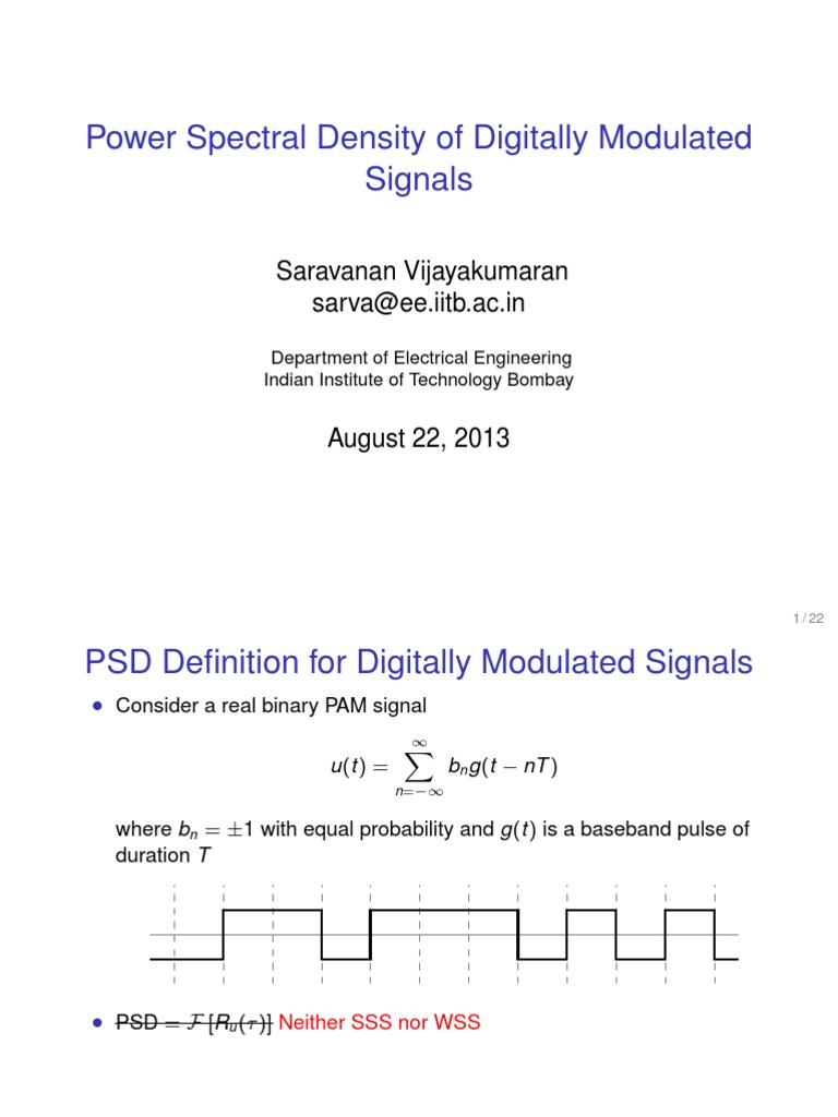 PSD of Modulated Signals | PDF | Spectral Density | Applied Mathematics