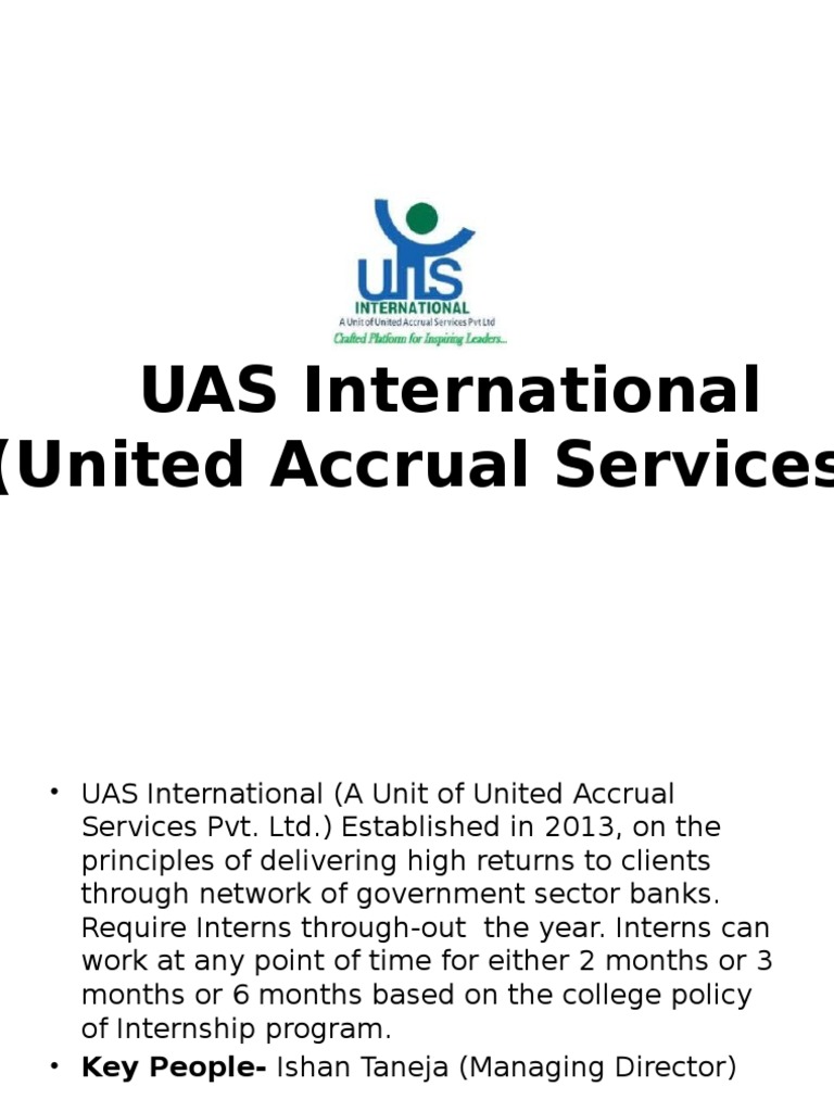 UAS International (United Accrual Services) | PDF | Financial Services ...