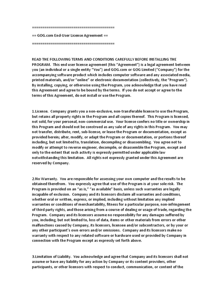 Alan Wake Gog Eula | Descargar gratis PDF | Damages | License