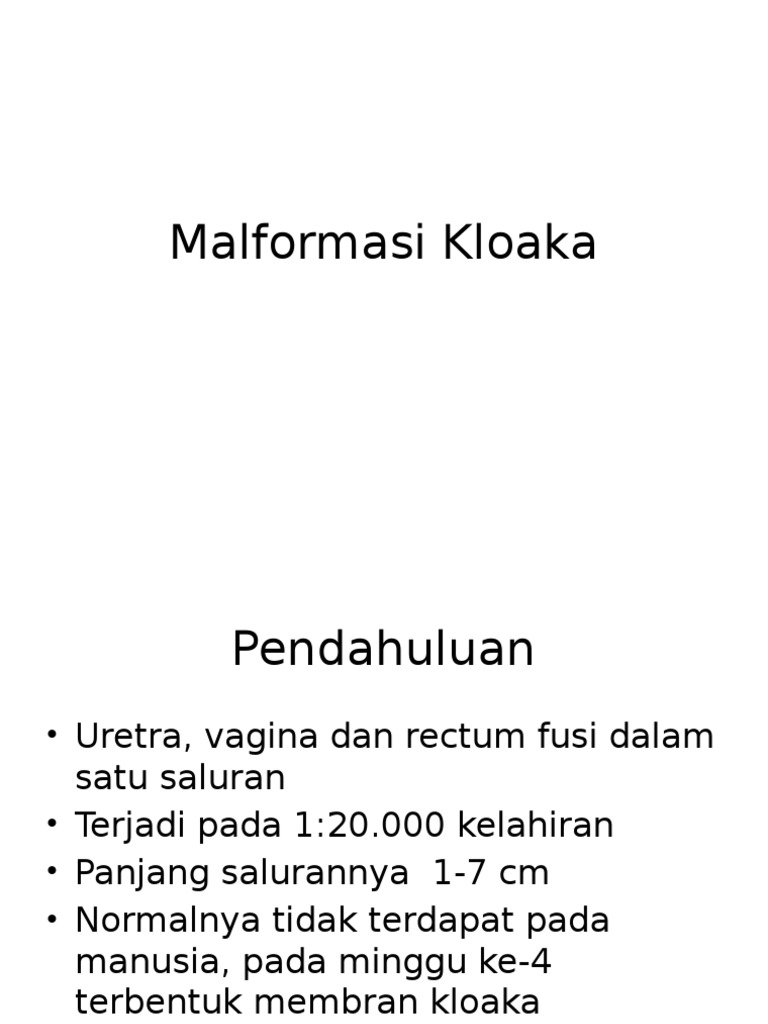 Malformasi Kloaka | PDF