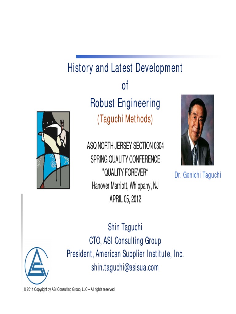 2012 Taguchi S History and Latest Development of Robust Engineering ...