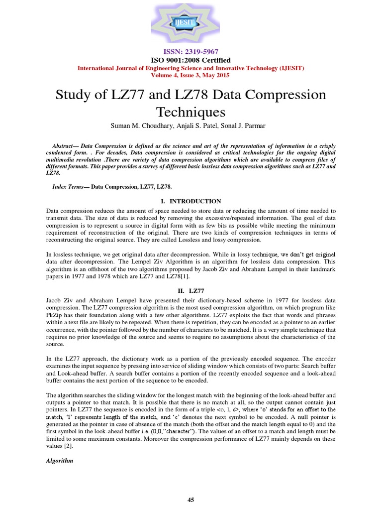 Data Compression: LZ77 vs LZ78 | PDF | Data Compression | Data