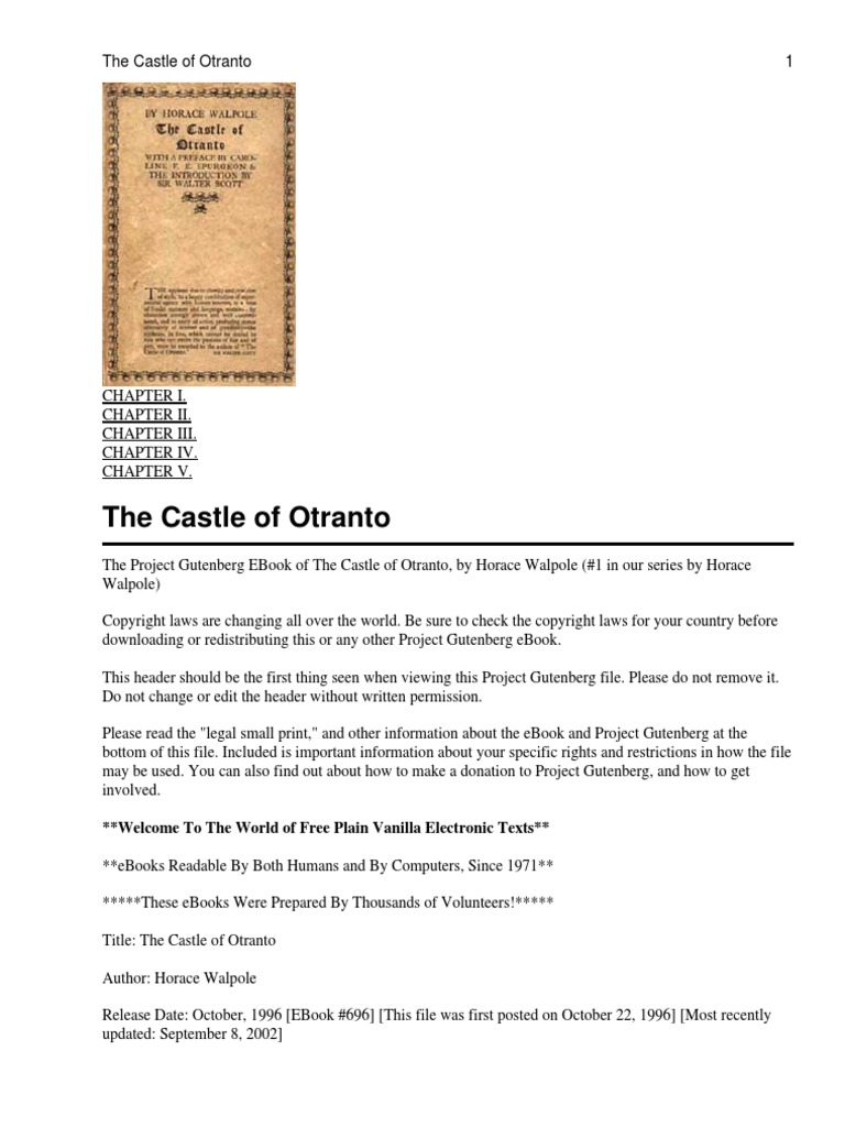 The Castle of Otranto by Edmund Burke | PDF