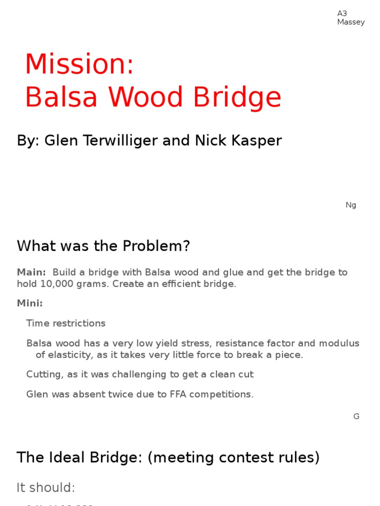 Balsa Wood Bridge Design Analysis | PDF | Mechanical Engineering ...
