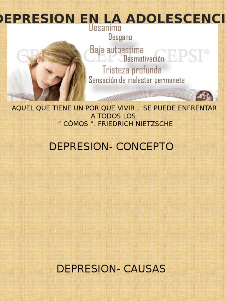 Depresión en Adolescencia | PDF