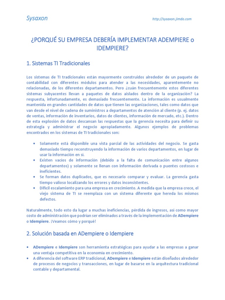 Brochure Adempiere e Idempiere | PDF | Planificación de recursos ...