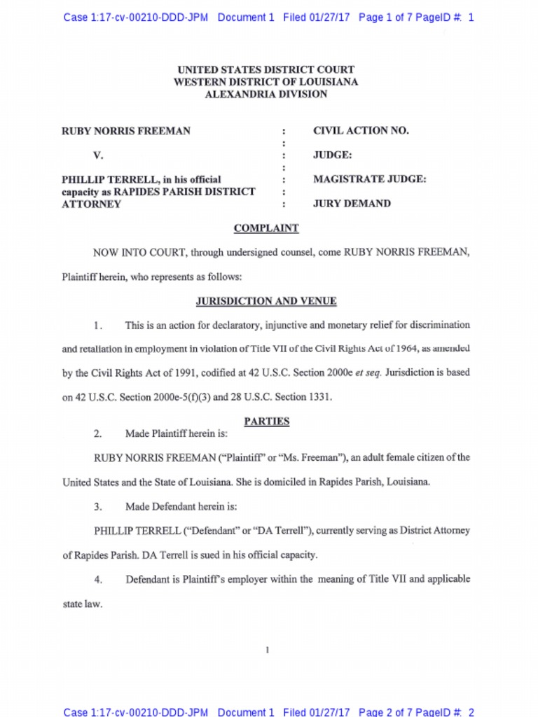 Ruby Norris Freeman vs. Phillip Terrell, in His Official Capacity As ...