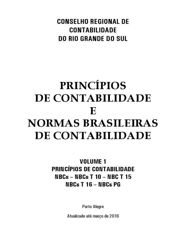 Principios da Contabilidade.pdf | Princípios Contábeis Geralmente ...