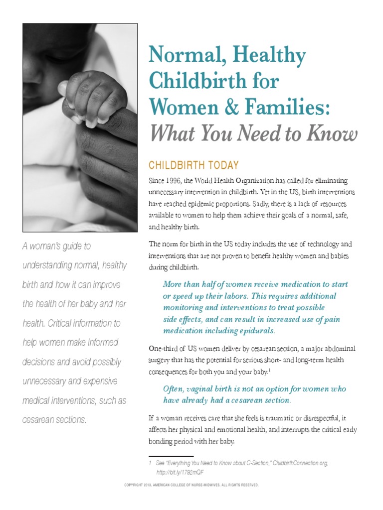 NormalBirth - ConsumerDoc FINAL PDF | PDF | Caesarean Section | Childbirth