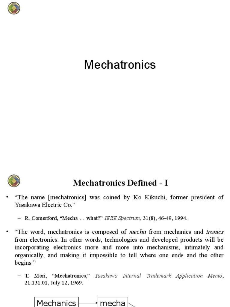 Mechatronics 1 Introduction | Download Free PDF | Mechatronics | Mechanical Engineering