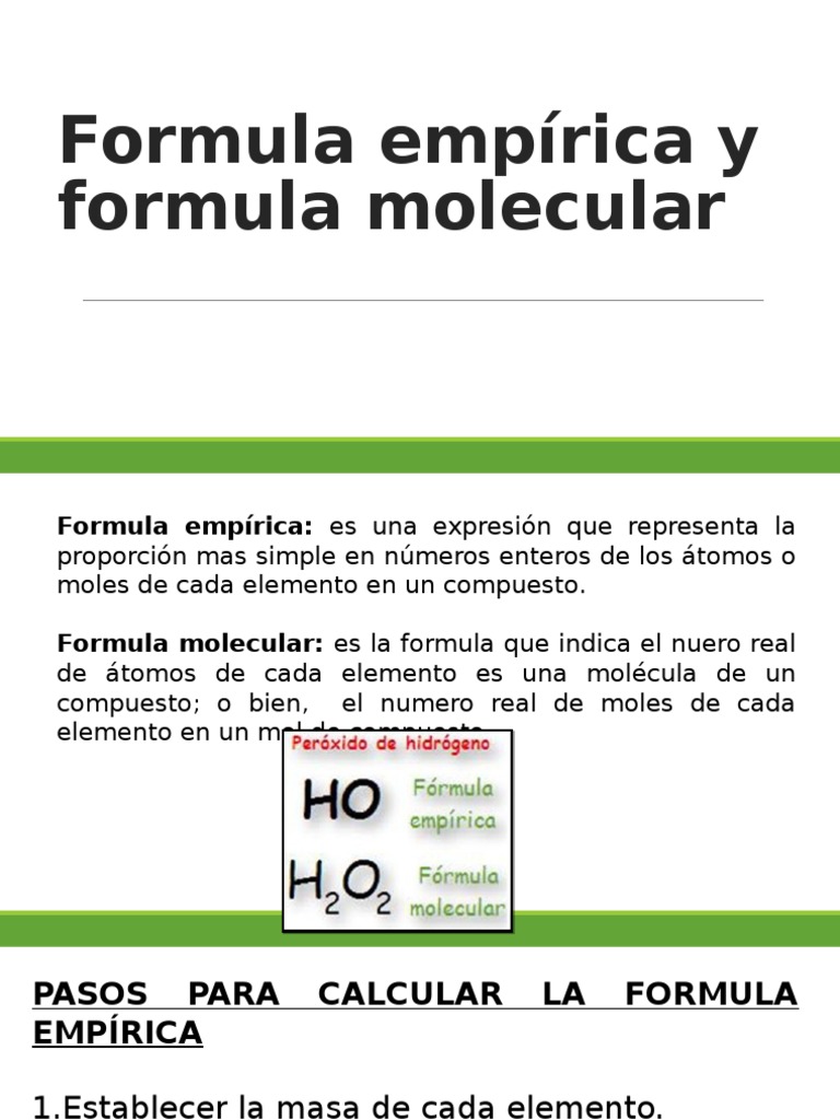 Formula Empírica y Formula Molecular | PDF