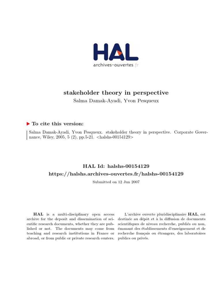 Stakeholder Theory Explained: Insights | PDF | Stakeholder (Corporate ...