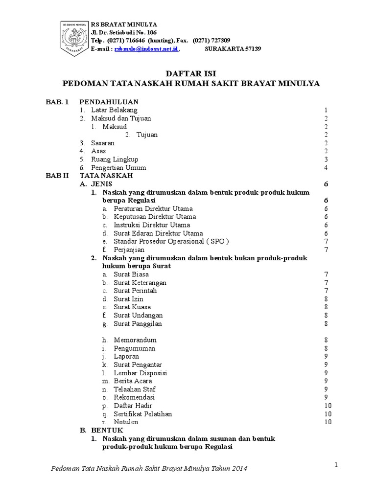 Daftar Isi - Tata Naskah | PDF