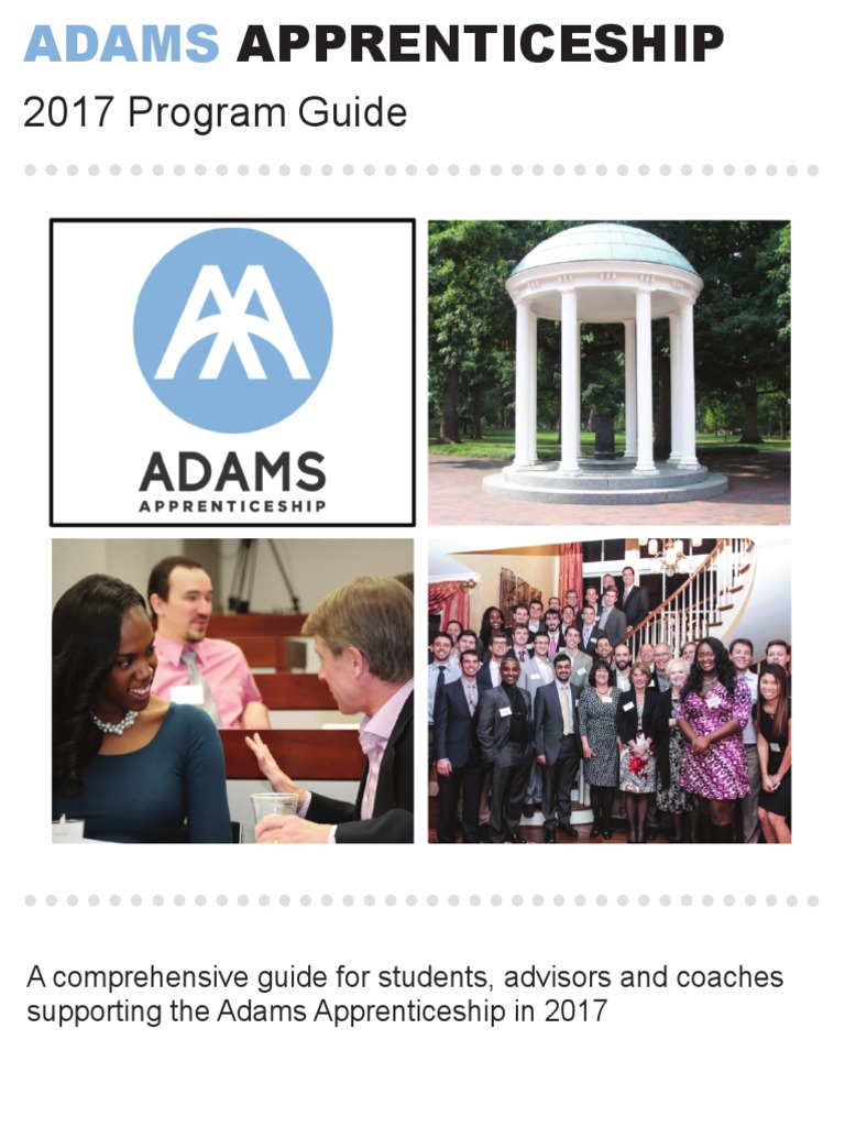Adams Apprenticeship 2017 Guide | PDF | Entrepreneurship | Mentorship