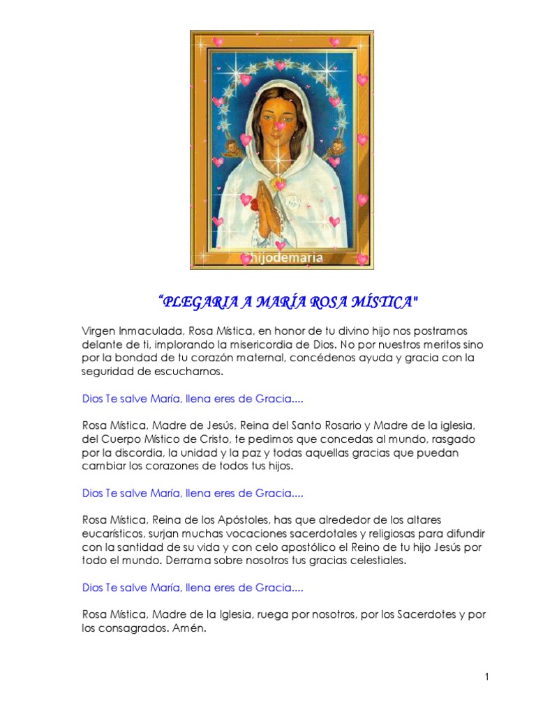 Mc38-Plegaria a Maria Rosa Mistica | María, madre de Jesús | Oración