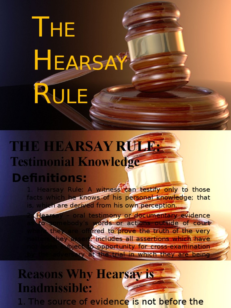 Hearsay Rule | PDF | Hearsay | Evidence (Law)