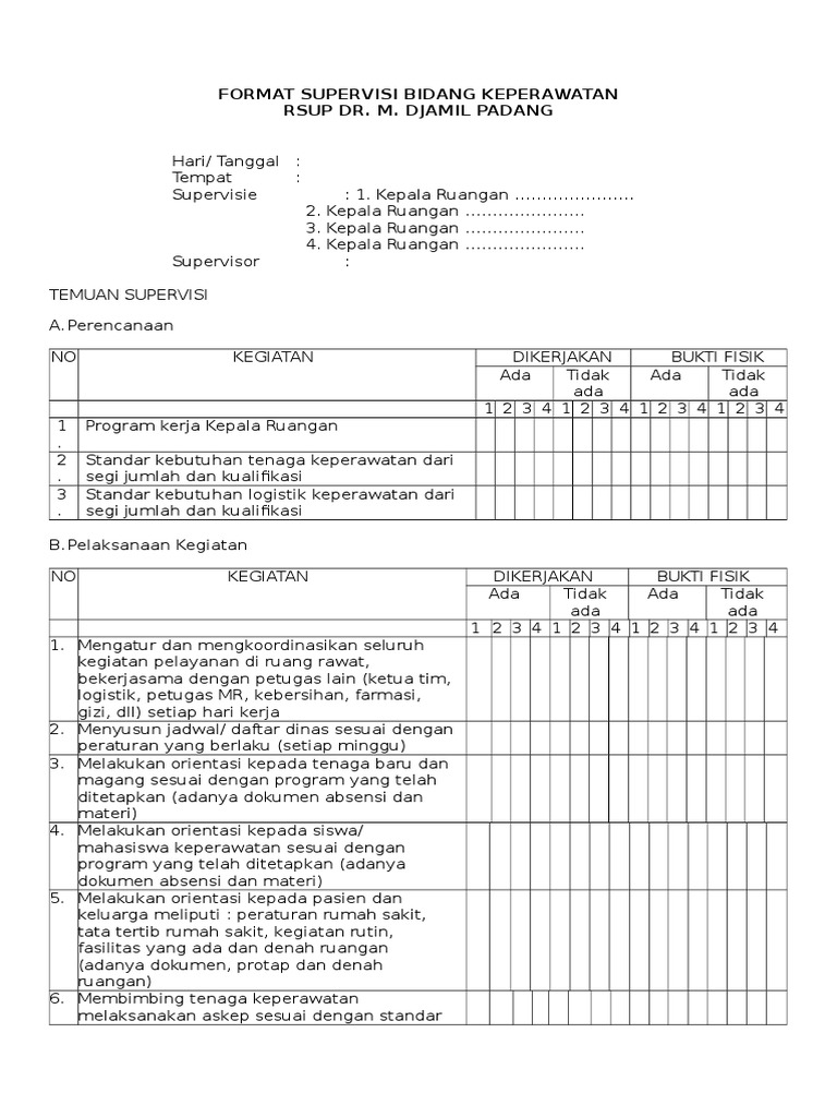 Contoh Supervisi Keperawatan - Homecare24