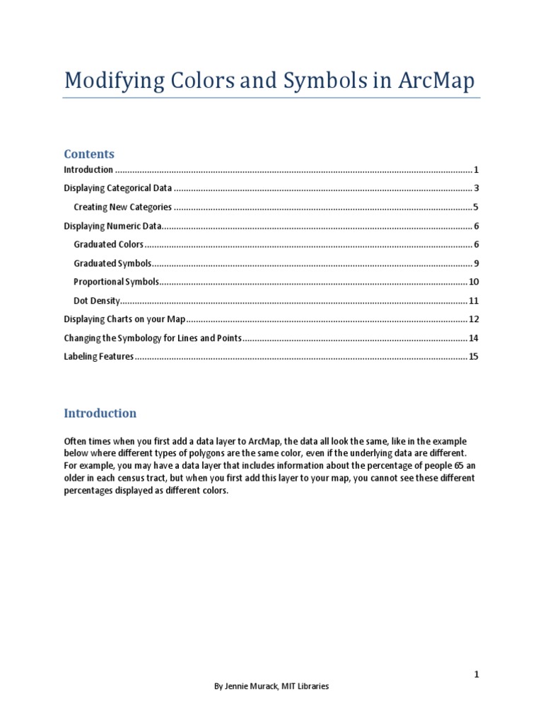 Modifying Colors and Symbols in Arcmap: by Jennie Murack, Mit Libraries ...
