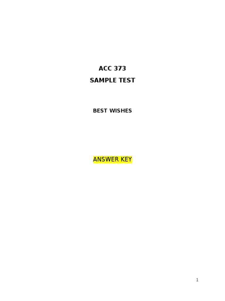 Sample Test With ANSWERS-2 | PDF | Audit | Financial Statement