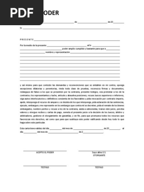 Carta Poder Notarial Pdf Riset