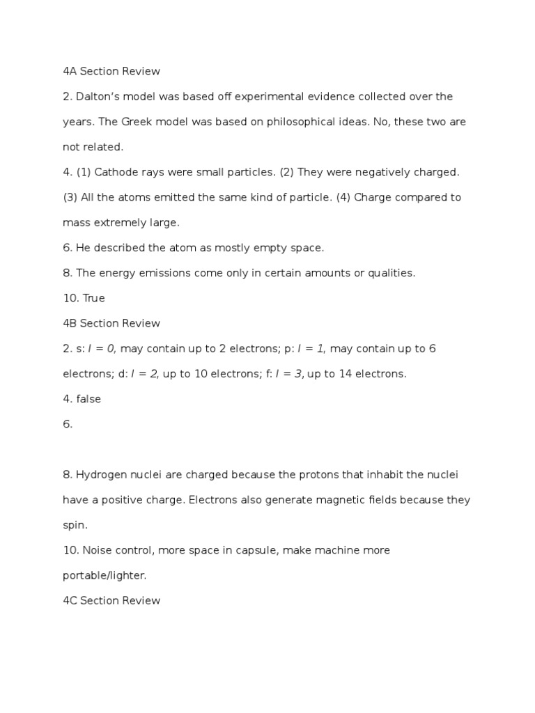 CHEM 4ABC BJU Section Review | PDF