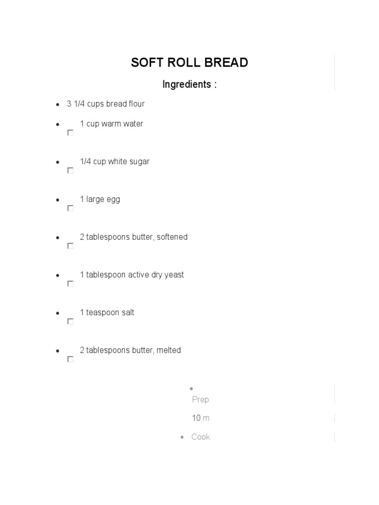 Soft Roll Bread | PDF