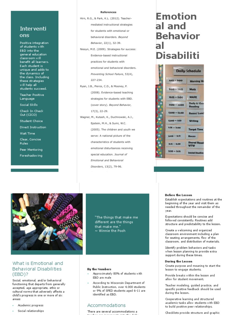 Ebd Pamphlet Pdf Classroom Teachers