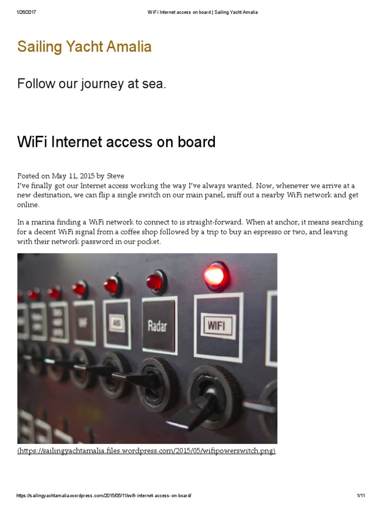 Reliable WiFi Access at Sea: An Overview of Setting Up a Wireless ...