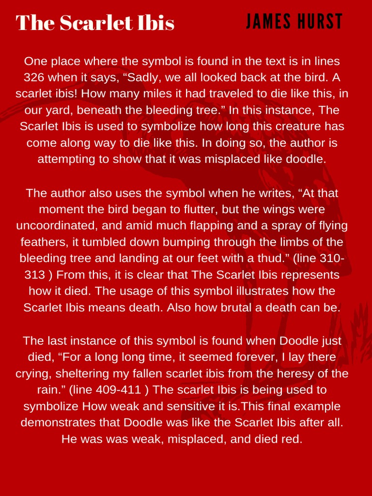 The Scarlet Ibis | PDF