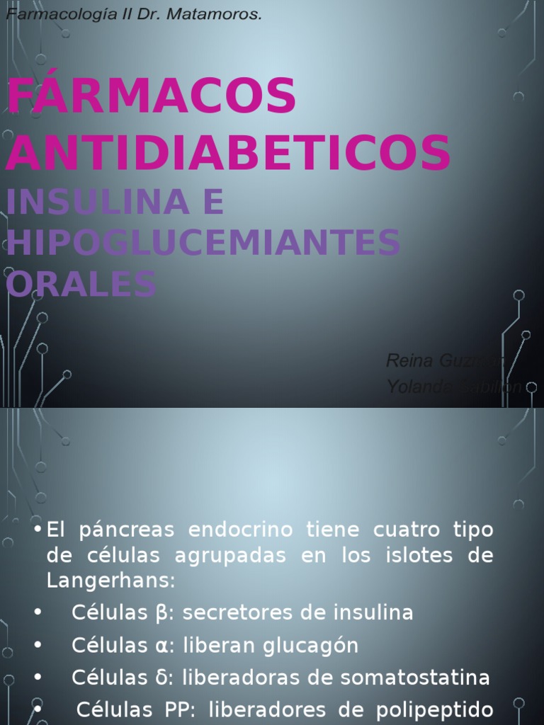 Fármacos Antidiabeticos | PDF | Diabetes mellitus | Hipoglucemia