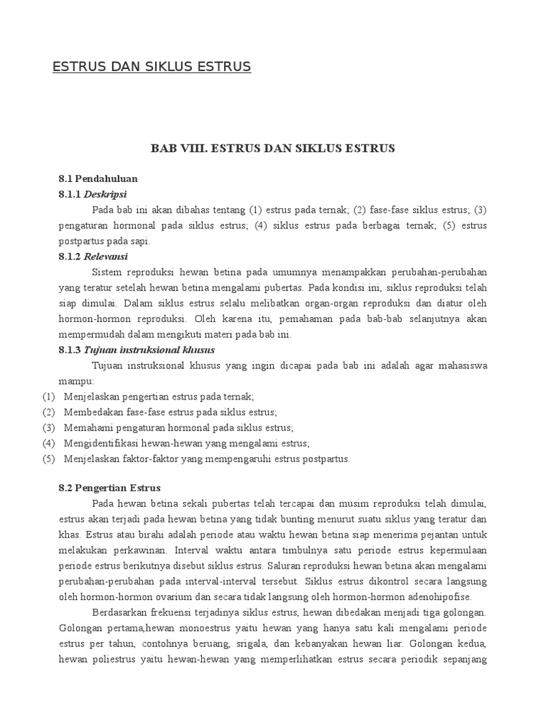 Fase Estrus dan Siklus pada Sapi | PDF