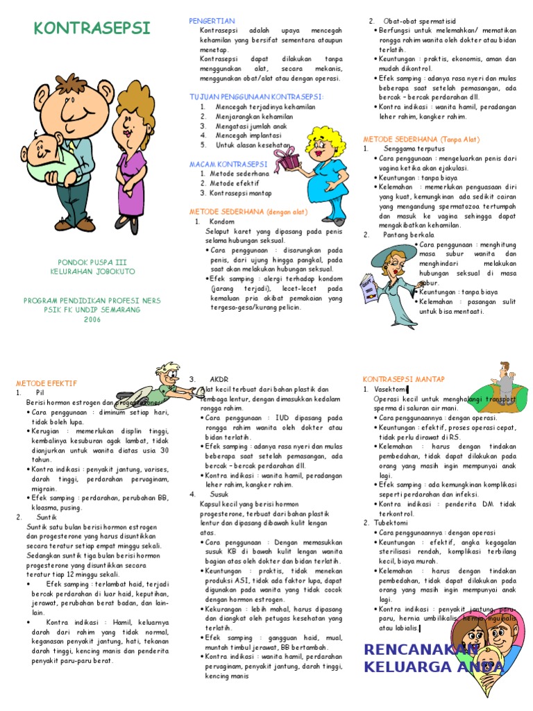 Leaflet Alat Kontrasepsi | PDF
