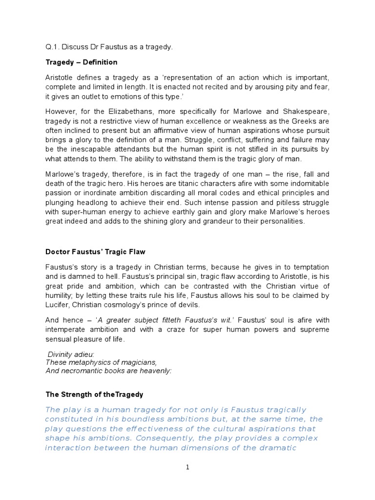 Dr. Faustus: A Tragic Analysis | PDF | Tragedy | Devil