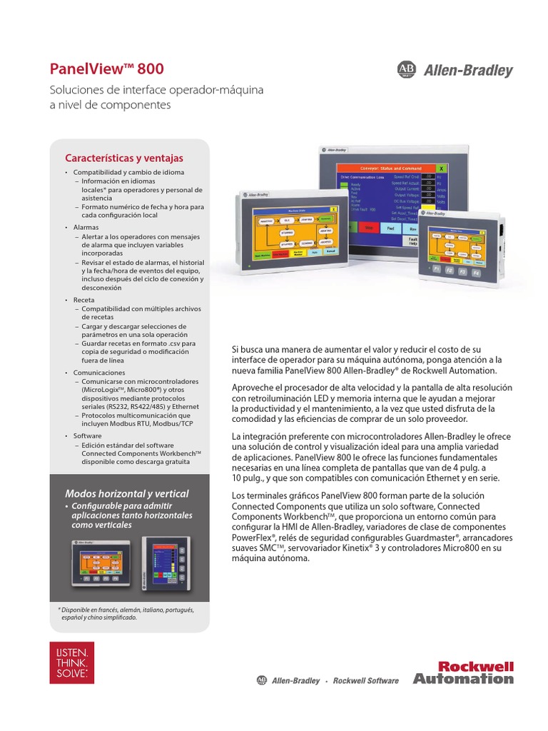 Datos Tecnicos Del Panelview | PDF | Microcontrolador | Unidad Central ...