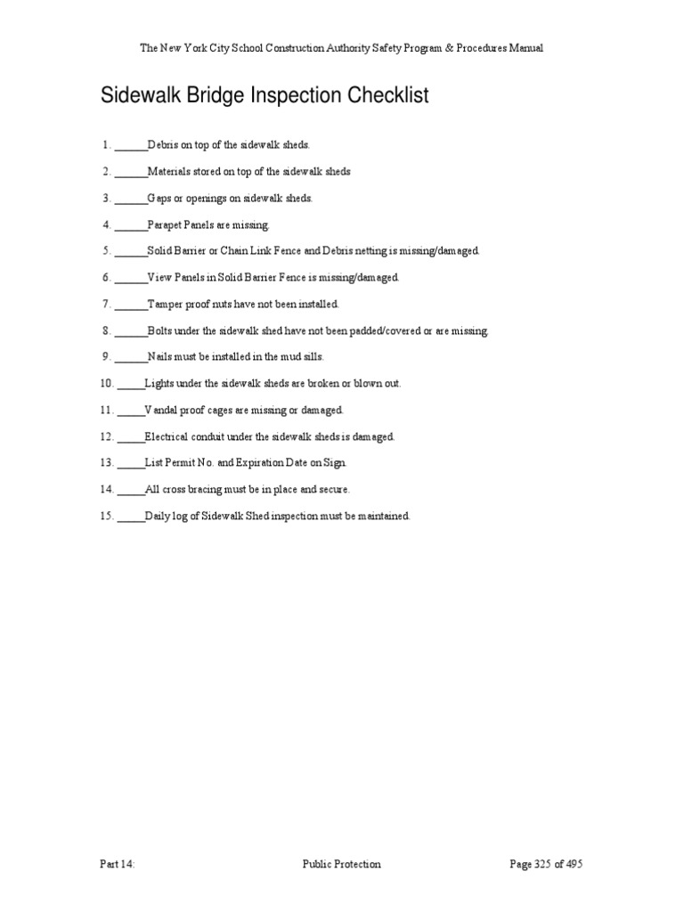 CL-Sidewalk Bridge Inspection | PDF