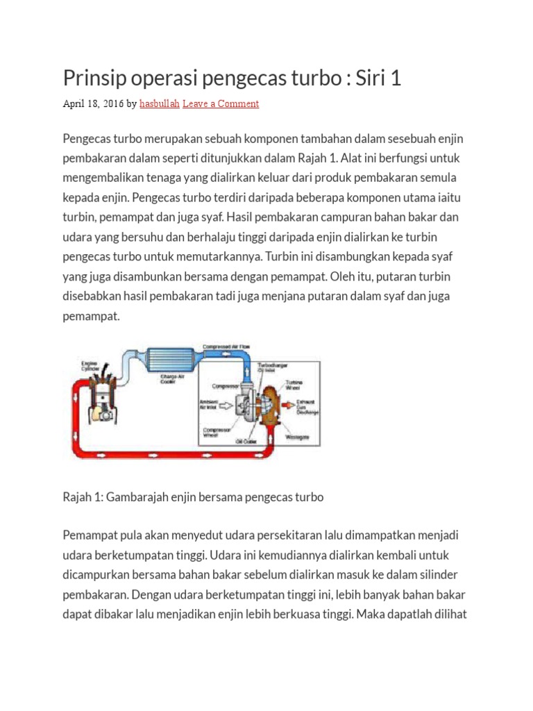 Prinsip Operasi Pengecas Turbo | PDF