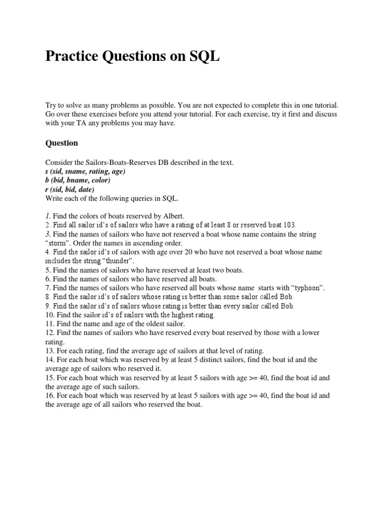 Practice Questions - Sailor Questions | PDF