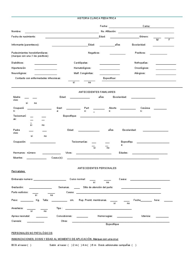 Formato de Historia Clinica 3 Imss | Especialidades Medicas | Rtt