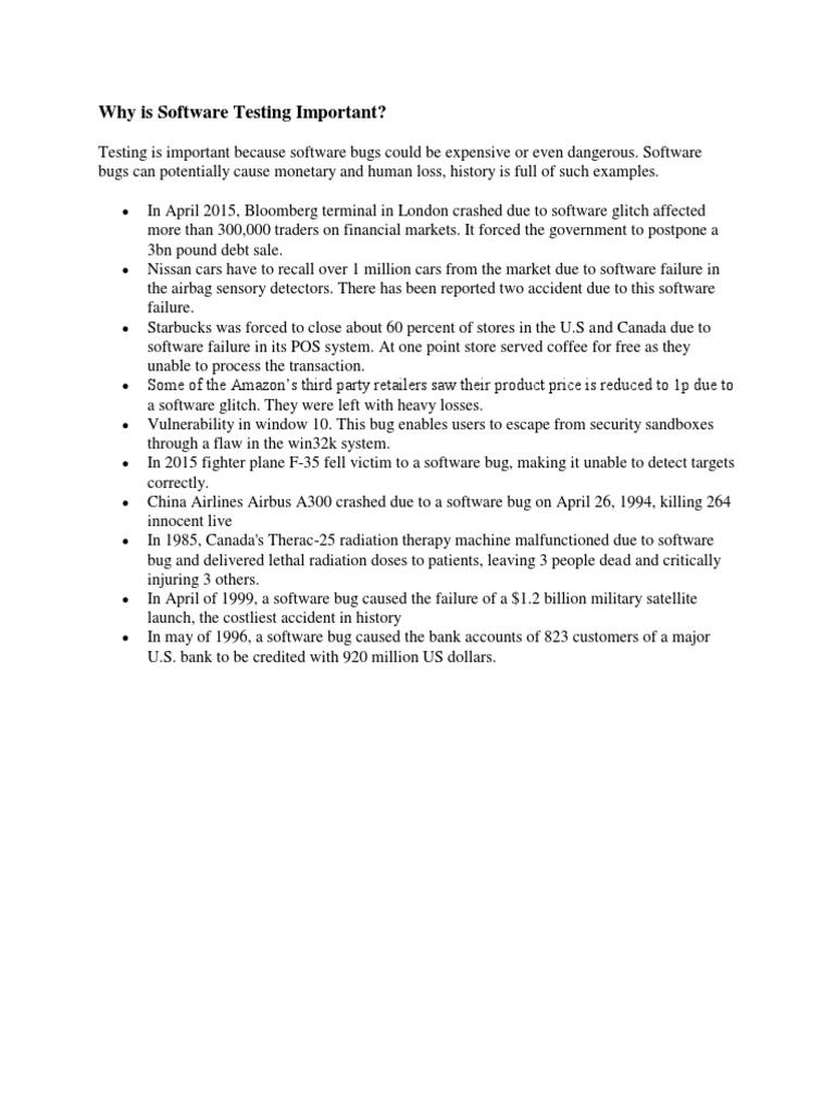 Why Is Software Testing Important? | PDF