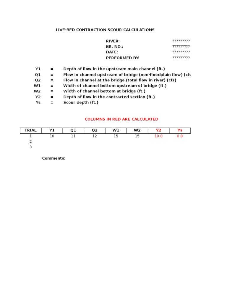 Bridge Scour Calculation Guide | PDF