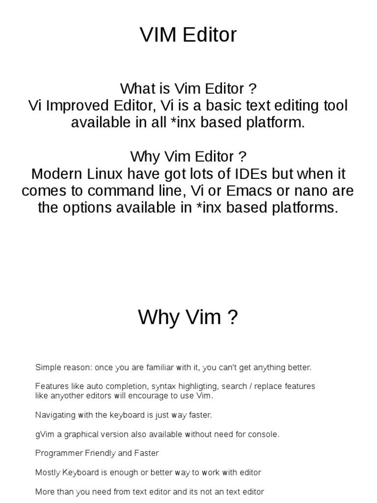 Vim Seminar | PDF | Cursor (User Interface) | Command Line Interface