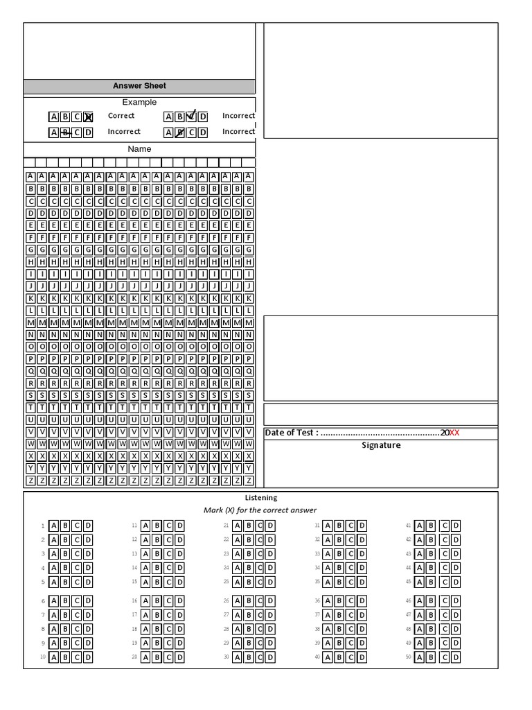 Abcd Abcd Abcd Abcd: Answer Sheet | Download Free PDF | Standardized ...