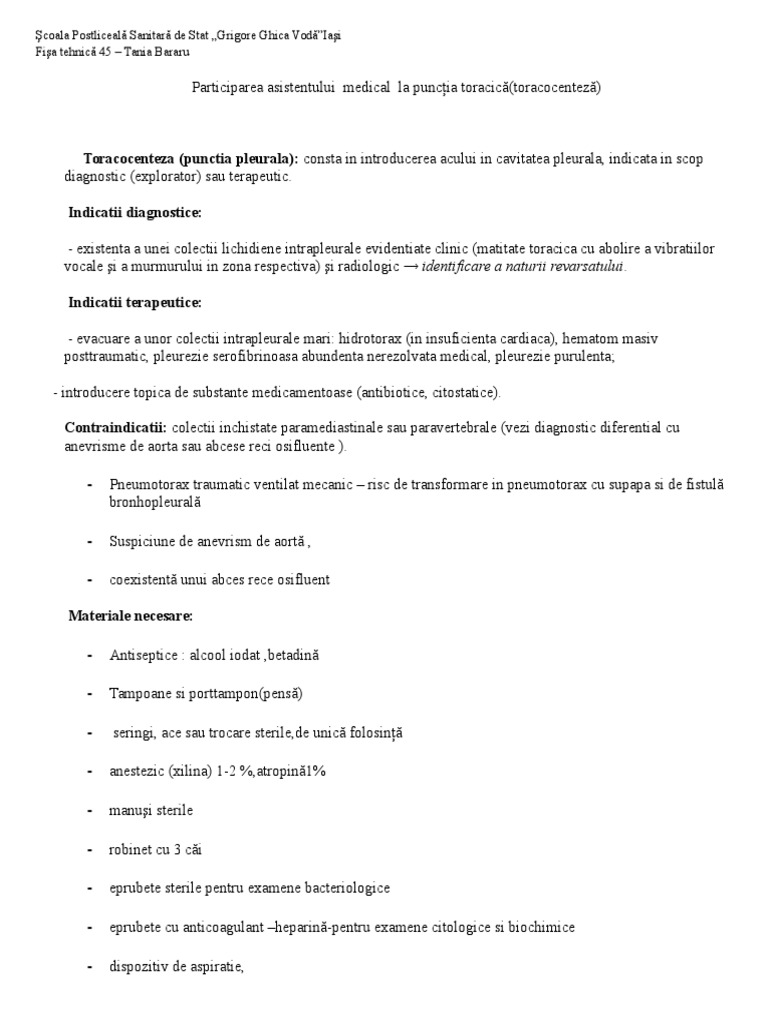 Fisa 45 Punctia Pleurala | PDF