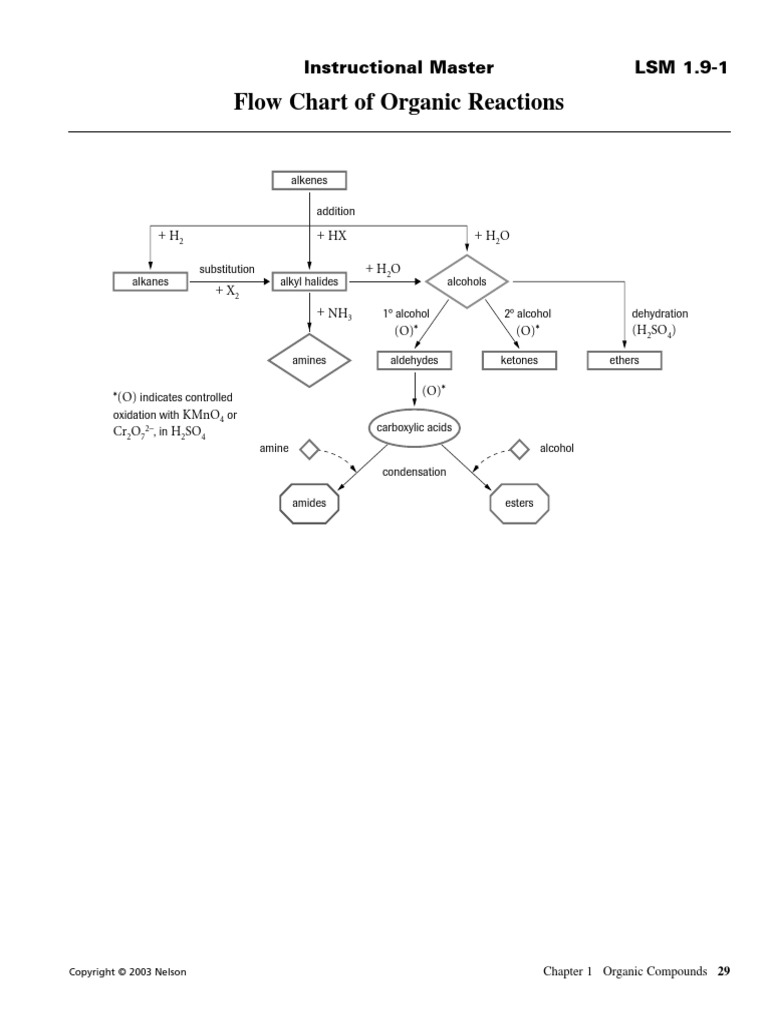 1-10 Organic Reactions Flowchart PDF | PDF