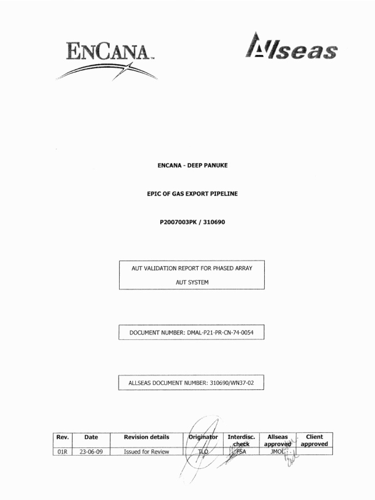 AUT Validation Report For Phased Array AUT System | PDF